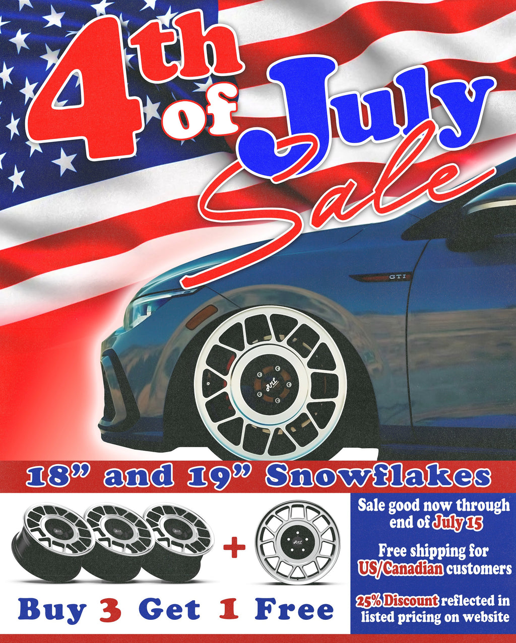 July 4th Sale On 18 & 19” Snowflakes – RML Wheels